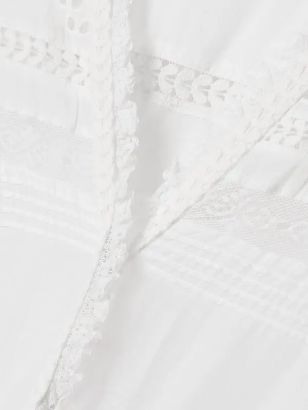 MARANT ETOILE Daniva Lace-trimmed Broderie Anglaise Maxi Dress - White