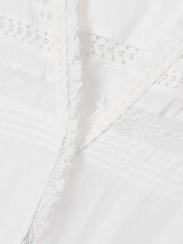 MARANT ETOILE Daniva Lace-trimmed Broderie Anglaise Maxi Dress - White