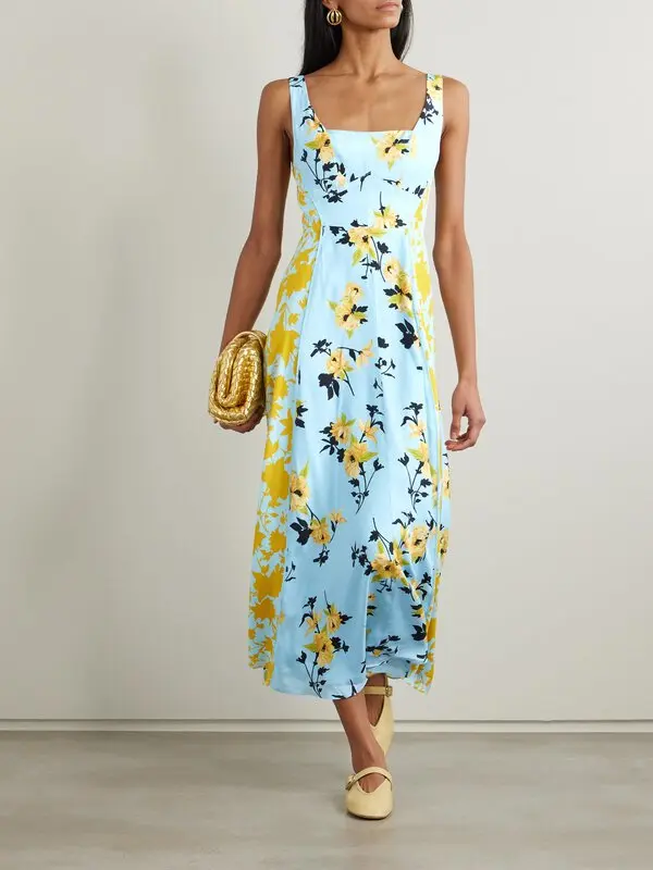 LA LIGNE Floral-print Silk Maxi Dress