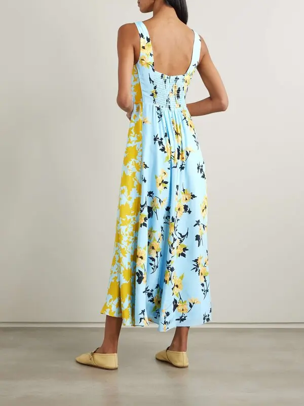 LA LIGNE Floral-print Silk Maxi Dress
