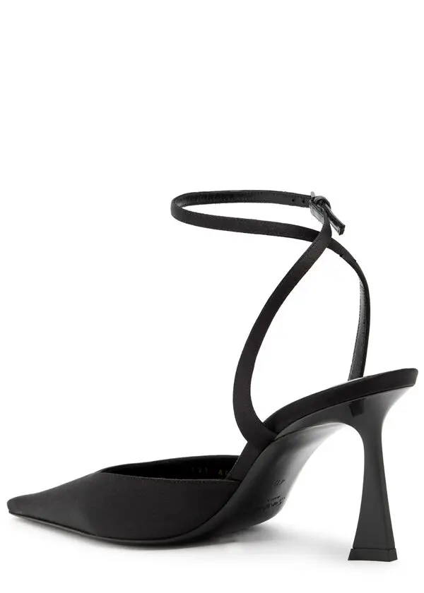 Saint Laurent Aimee 75 Satin Pumps - Black