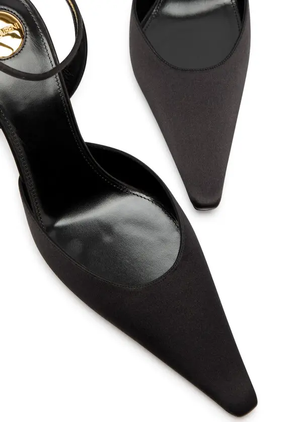 Saint Laurent Aimee 75 Satin Pumps - Black