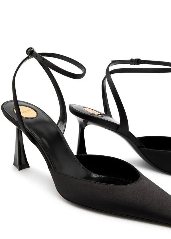 Saint Laurent Aimee 75 Satin Pumps - Black