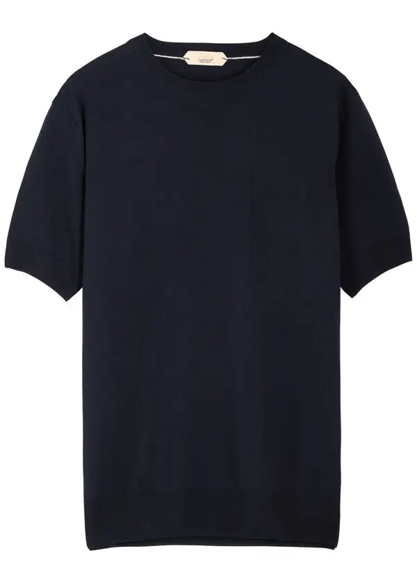 AURELIEN Wool T-shirt - Navy