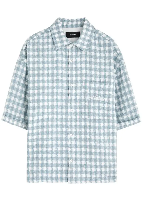 NAHMIAS Plaid-jacquard Woven Shirt