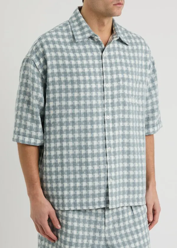 NAHMIAS Plaid-jacquard Woven Shirt