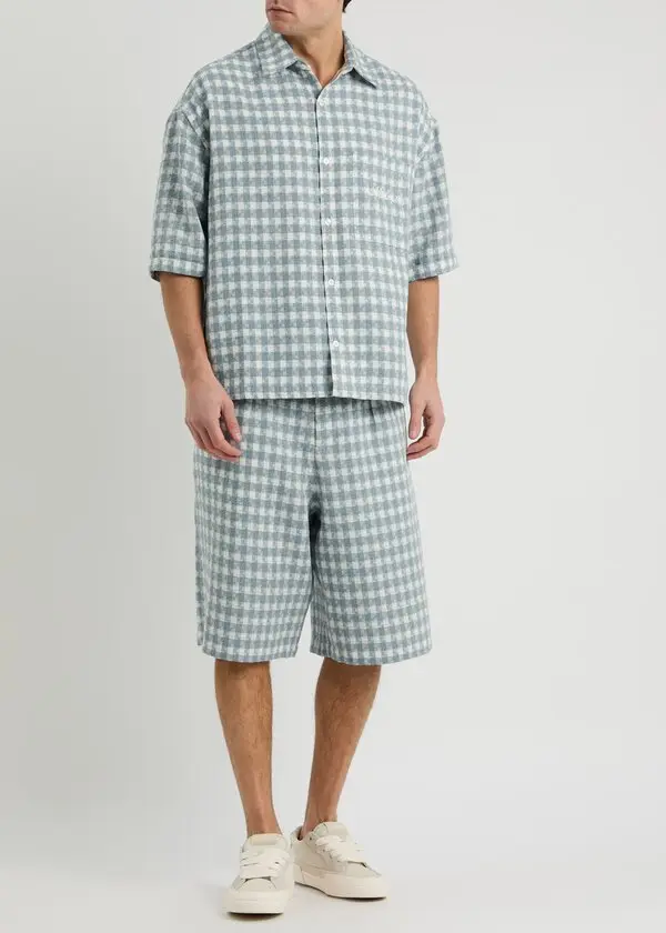 NAHMIAS Plaid-jacquard Woven Shirt