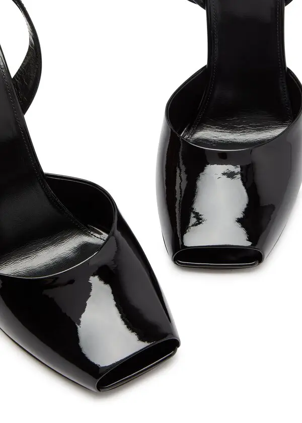 Saint Laurent Le Scandale 110 Patent Leather Wedge Sandals