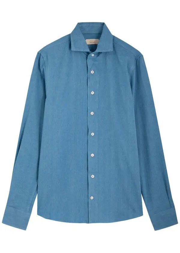 AURELIEN Chambray Shirt - Blue