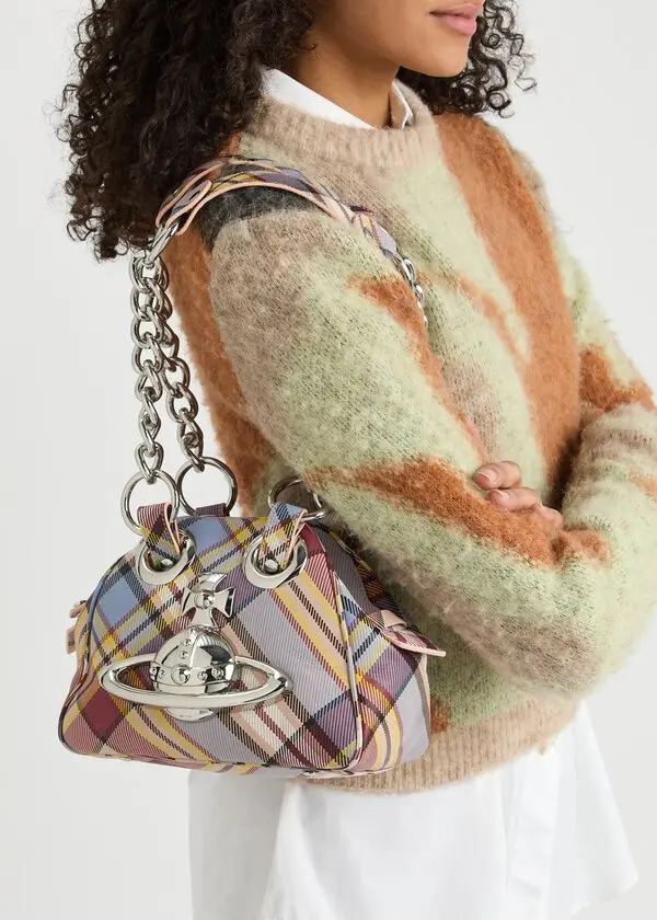 Vivienne Westwood Archive Orb Checked Nubuck Shoulder Bag