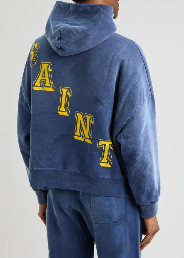 Saint Mxxxxxx Angels Of Death Hooded Sweatshirt In Navy - 50% Off