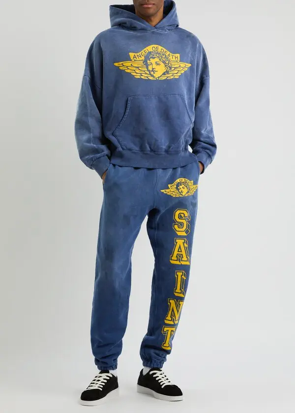 Saint Mxxxxxx Angels Of Death Hooded Sweatshirt In Navy - 50% Off