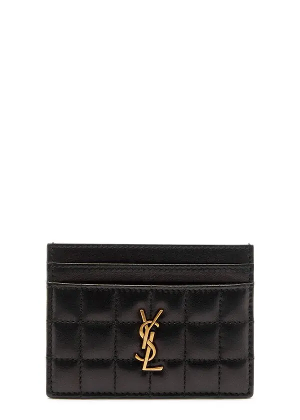 Saint Laurent Quilted Leather Card Holder - Black