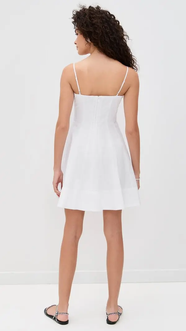 Staud Wylie Mini Dress With Square Neck - White