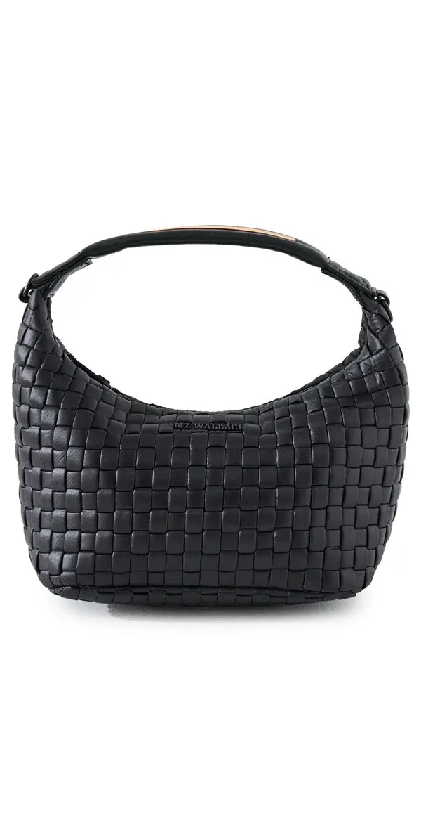 Mz Wallace Mini Woven Hobo Bag - Black