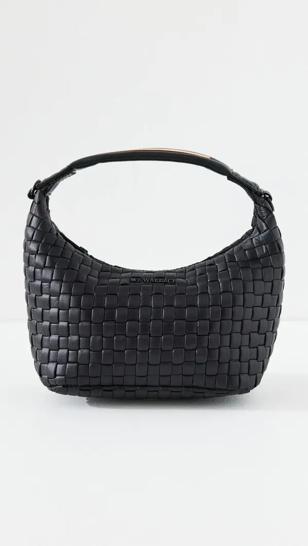 Mz Wallace Mini Woven Hobo Bag - Black