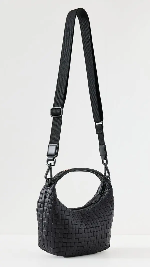 Mz Wallace Mini Woven Hobo Bag - Black