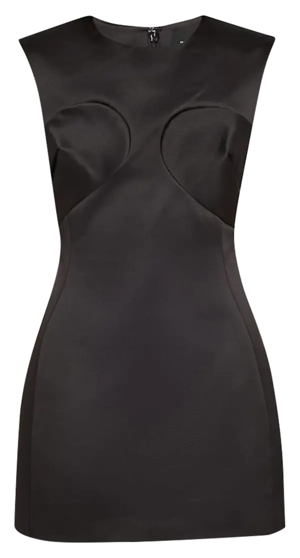 Marc Jacobs Seamed Up Satin Mini Dress - Black