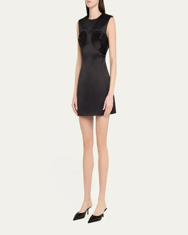 Marc Jacobs Seamed Up Satin Mini Dress - Black