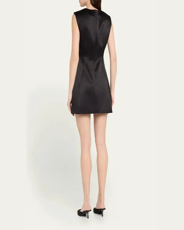 Marc Jacobs Seamed Up Satin Mini Dress - Black