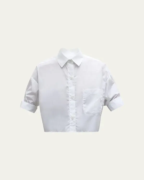 TWP Next Ex Cropped Cotton Shirt - White