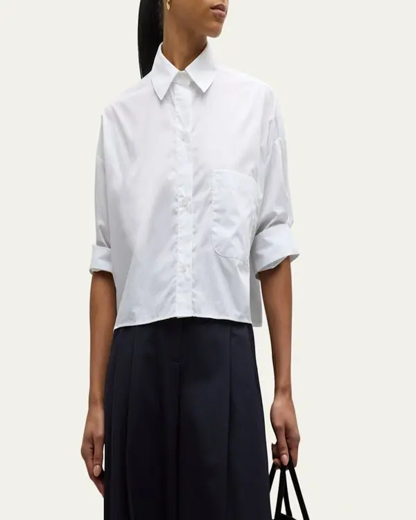 TWP Next Ex Cropped Cotton Shirt - White