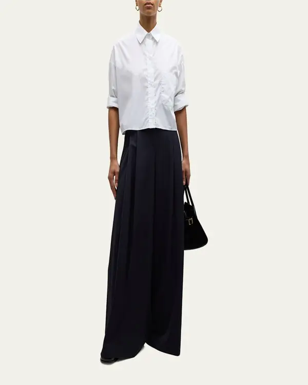 TWP Next Ex Cropped Cotton Shirt - White