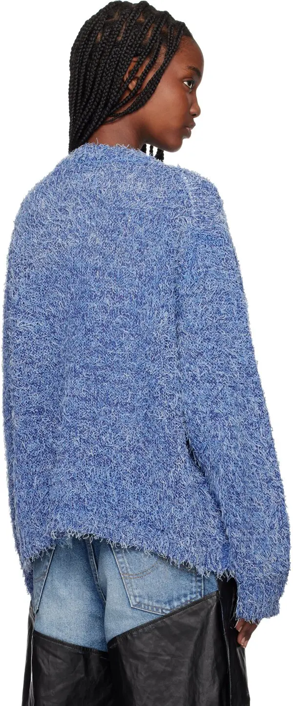 Doublet Tweed Knit Cardigan - Blue | Editorialist