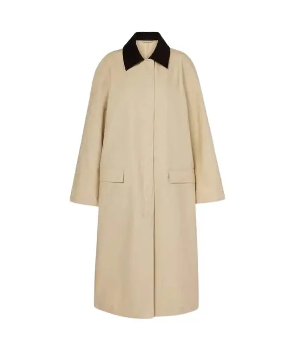 TOTEME Corduroy-trimmed Cotton Gabardine Coat