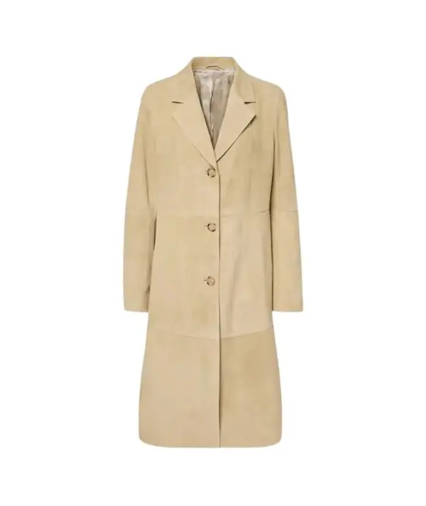 TOTEME Leather Double-breasted Coat - Beige