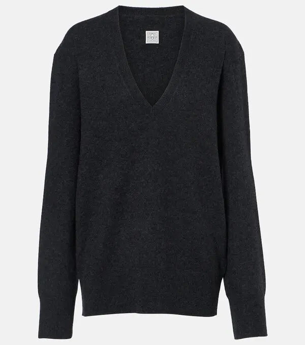 TOTEME Cashmere V-neck Sweater - Grey