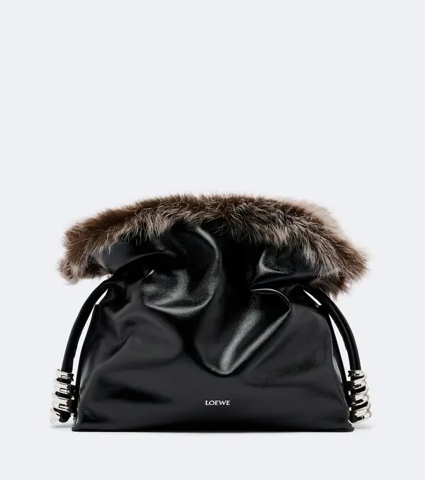 Loewe Flamenco Medium Clutch - Black