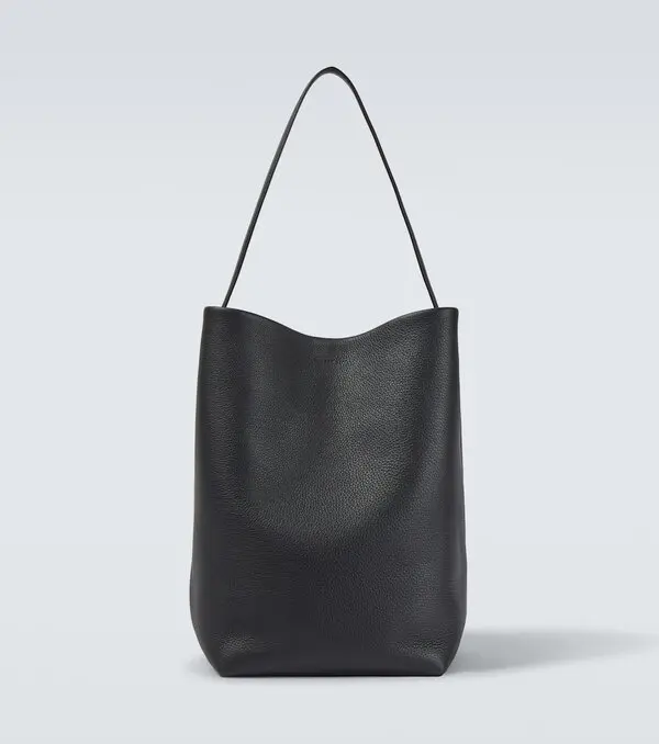 THE ROW N/s Park Large Leather Tote Bag - Black
