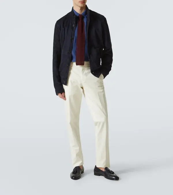 Rubinacci Suede Bomber Jacket