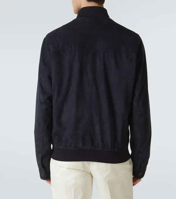Rubinacci Suede Bomber Jacket