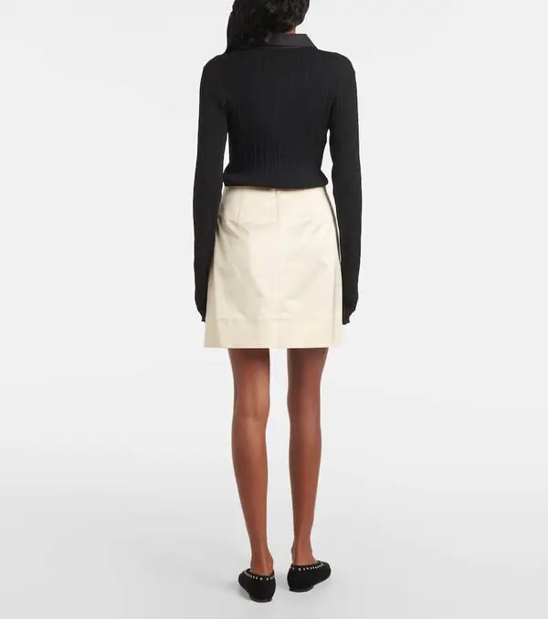 TOTEME Cotton-blend Crêpe Miniskirt - Beige