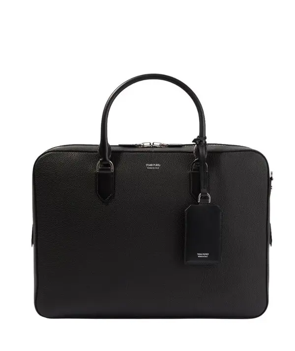 TOM FORD Elliot Leather Briefcase - Black