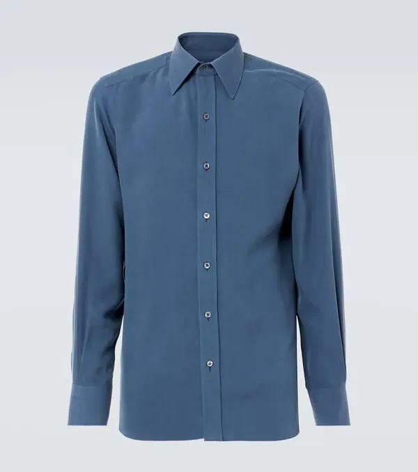 TOM FORD Silk Twill Shirt - Blue