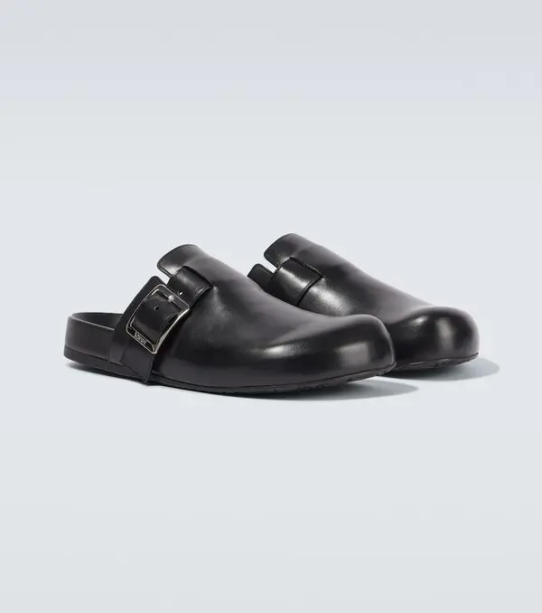 Loewe Ease Buckle Leather Mules