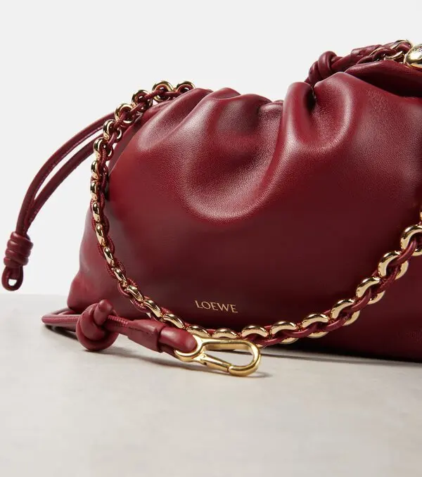Loewe Flamenco Medium Clutch - Red
