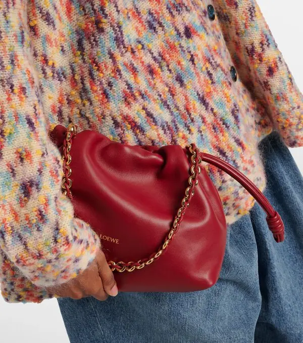 Loewe Flamenco Medium Clutch - Red