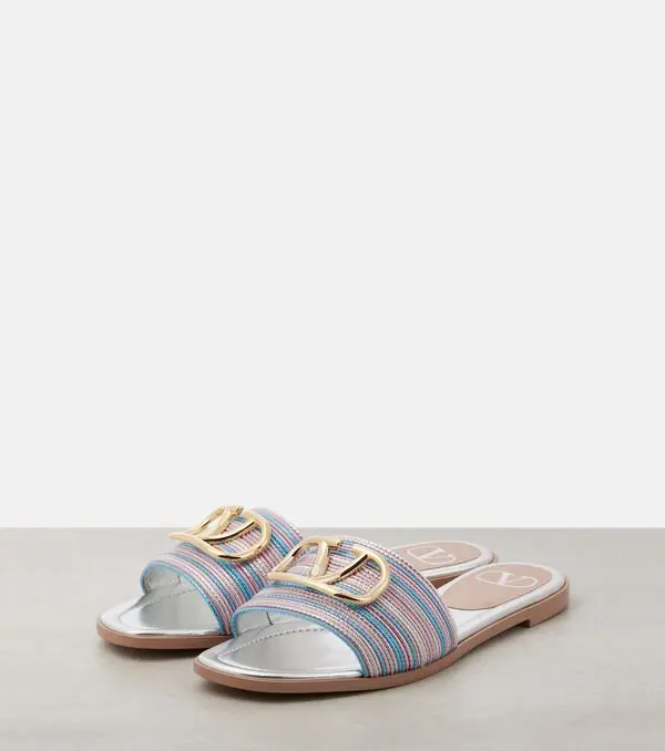 Valentino Garavani Vlogo Metallic Slides - Multicoloured
