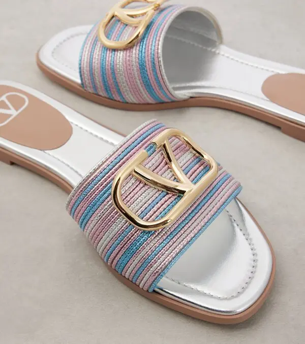 Valentino Garavani Vlogo Metallic Slides - Multicoloured