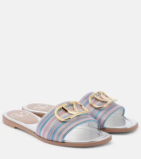 Valentino Garavani Vlogo Metallic Slides - Multicoloured