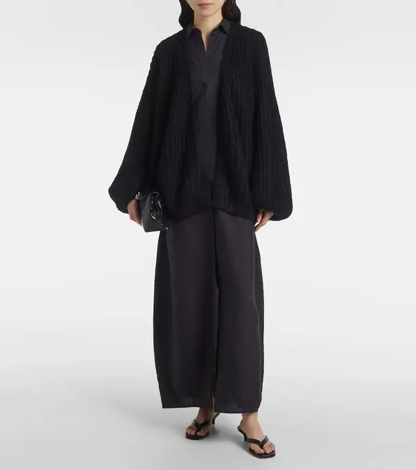 TOTEME Mohair And Wool-blend Cardigan - Black
