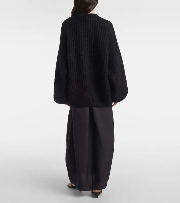 TOTEME Mohair And Wool-blend Cardigan - Black