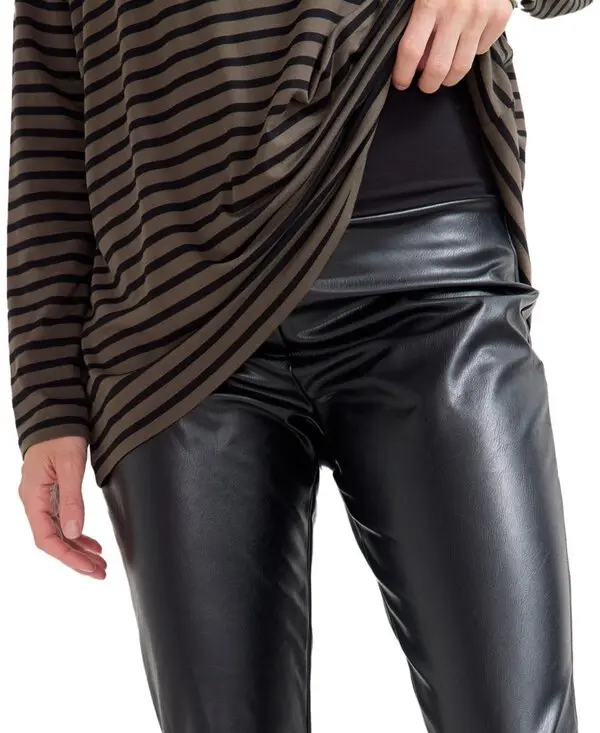 Hatch Collection Stretch Leather Maternity Crop Flare