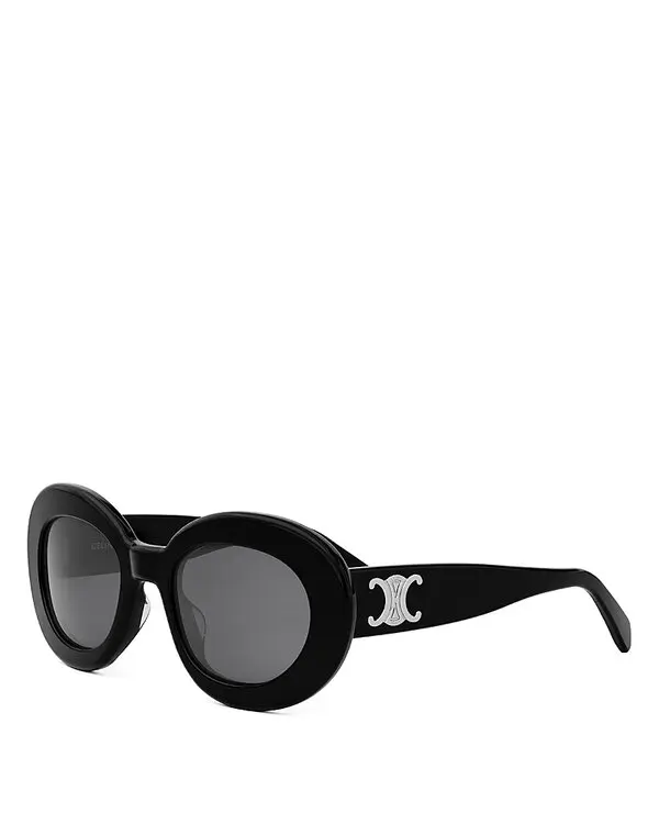 Celine Triomphe Round Sunglasses - Black/smoke