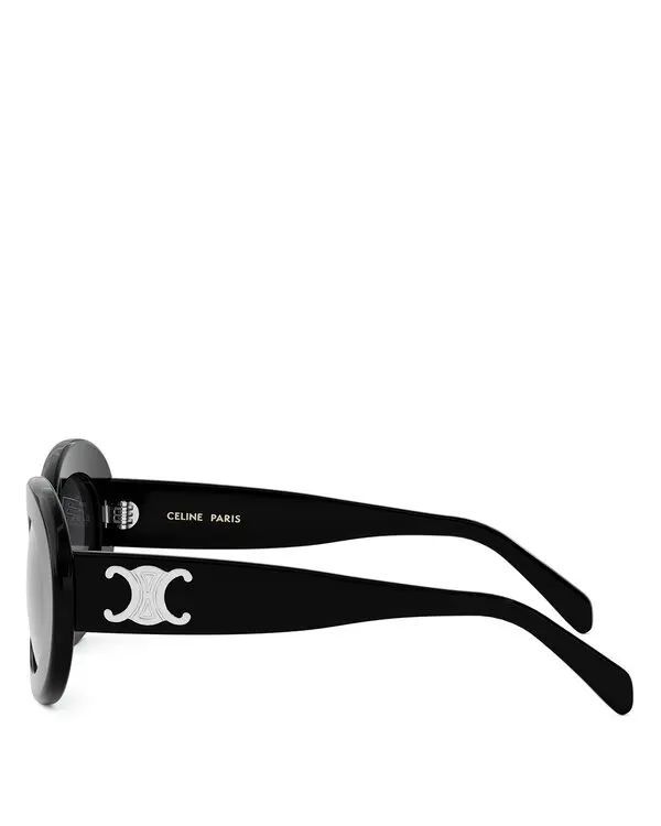 Celine Triomphe Round Sunglasses - Black/smoke