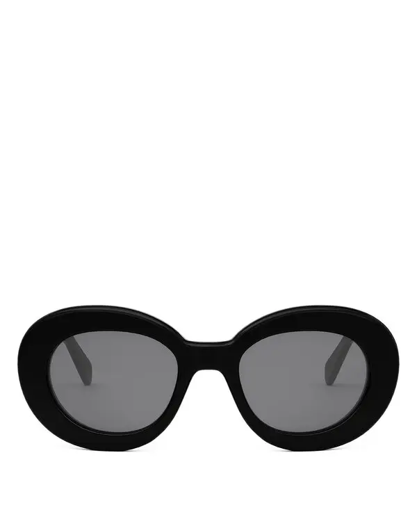 Celine Triomphe Round Sunglasses - Black/smoke